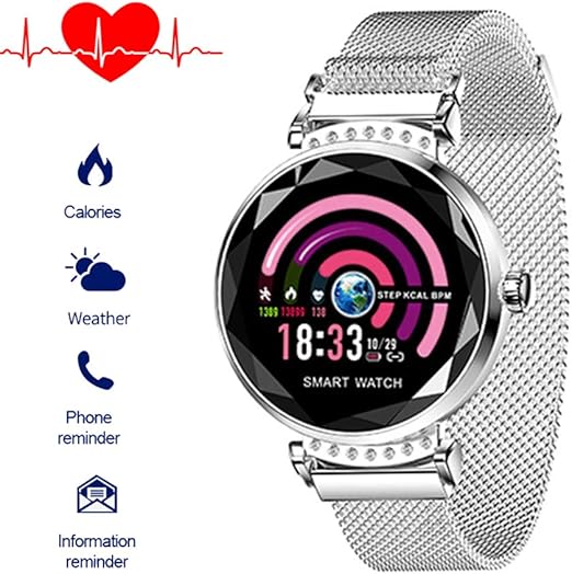 Fitnessuhr mit Blutdruckmessung FüR Damen Intelligente Uhr Wasserdicht ...