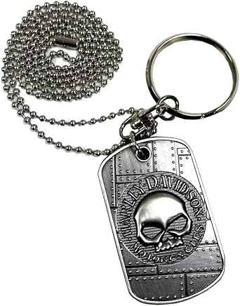 Amazon.com: Harley-Davidson Dog Tag, Willie G. Skull/Bar & Shield Logo ...