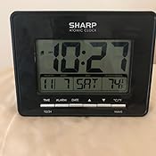 Amazon.com: Sharp Atomic Desktop Clock – Auto Set Digital Alarm Clock ...
