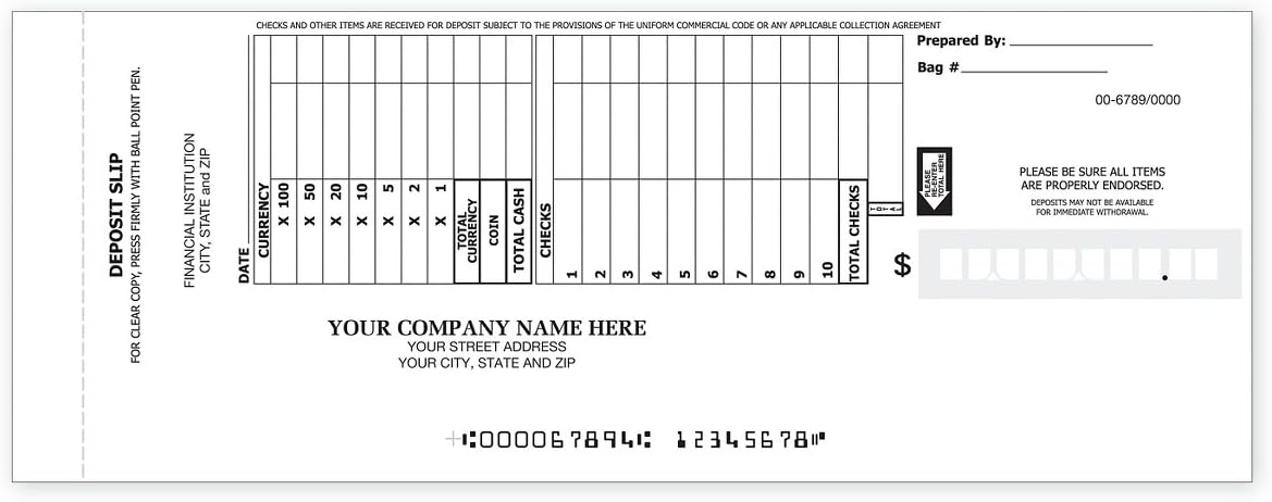 Amazon.com : CheckSimple 10-Line Booked Custom Deposit Slips - No ...