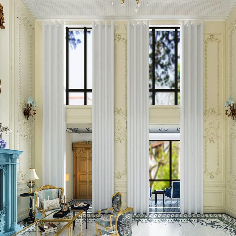 Grichril Extra Long Blackout Curtains - 2 Story High Living Room Drapes ...