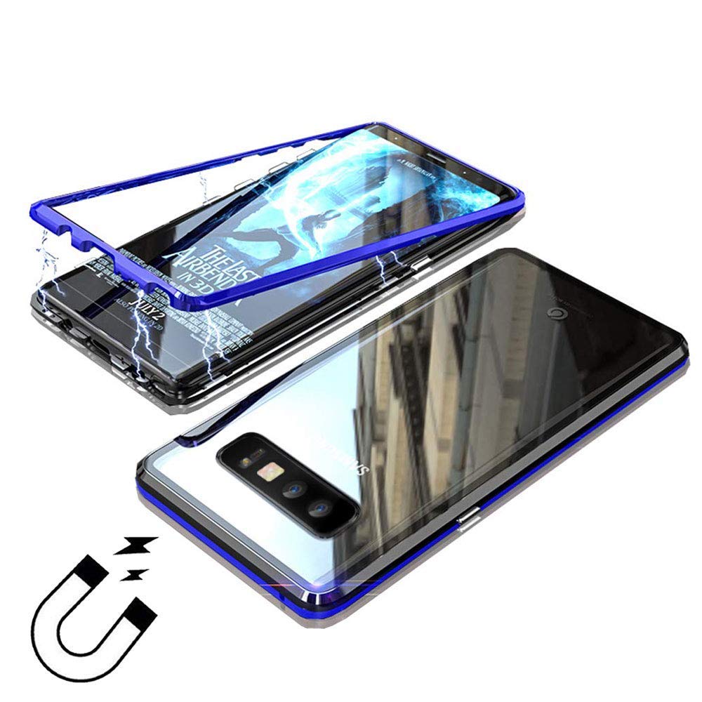 Samsung Galaxy S10e Magnetic Adsorption Case,Clear Tempered Glass Hard ...