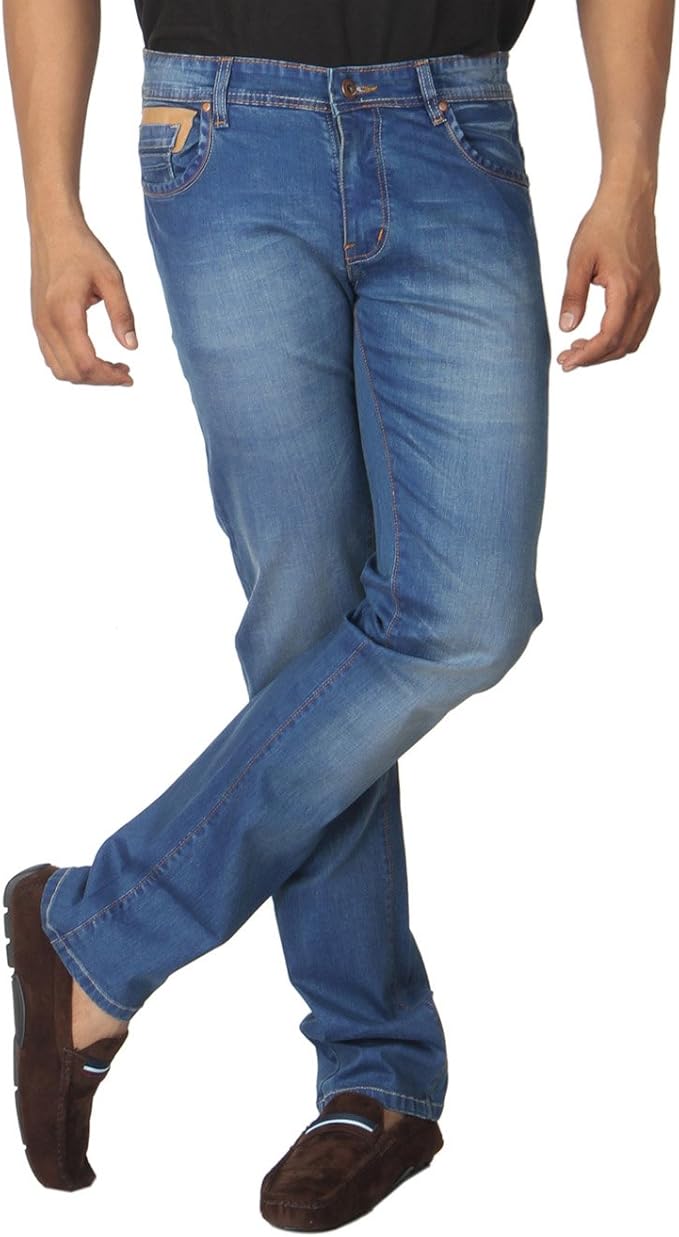 Buy Dimitri Men's Regular Fit Cotton Stretch Stylish Denim Jeans (Dark ...