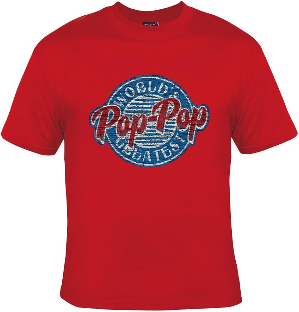Amazon.com: Worlds Greatest Pop-Pop Adult T-Shirt, Red , Small: Clothing