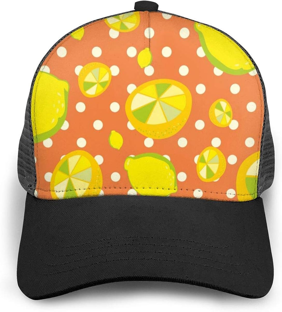 Yellow Fruit Lemon Tropical Orange Cute Trucker Cap Hats Hip Hop ...