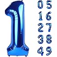 Amazon.com: Jumbo Navy Blue Number 1 Balloon 40 Inch, Mylar Foil Number ...