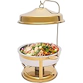 Amazon.com: HONHPD 1 Pack 6.8-Quart Gold Round Chafing Dishes, Stainless Steel Chafers and ...