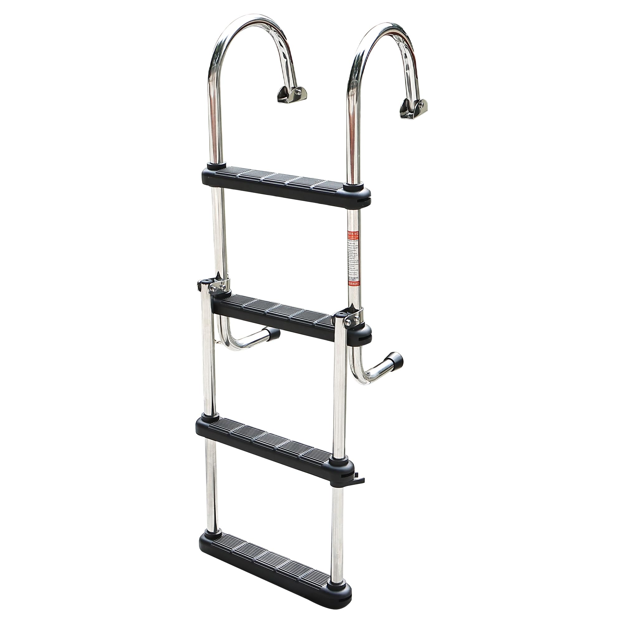 Amarine Made 4 Step Boat Ladder, Marine Folding Ladder with Wide Steps ...