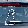 Amazon.com - White Funny Dog Moving Tail Decal Dog Windshield Wiper ...