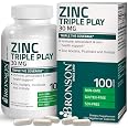 Amazon.com: Bronson Zinc Triple Play 30 mg Triple Coverage Immune ...
