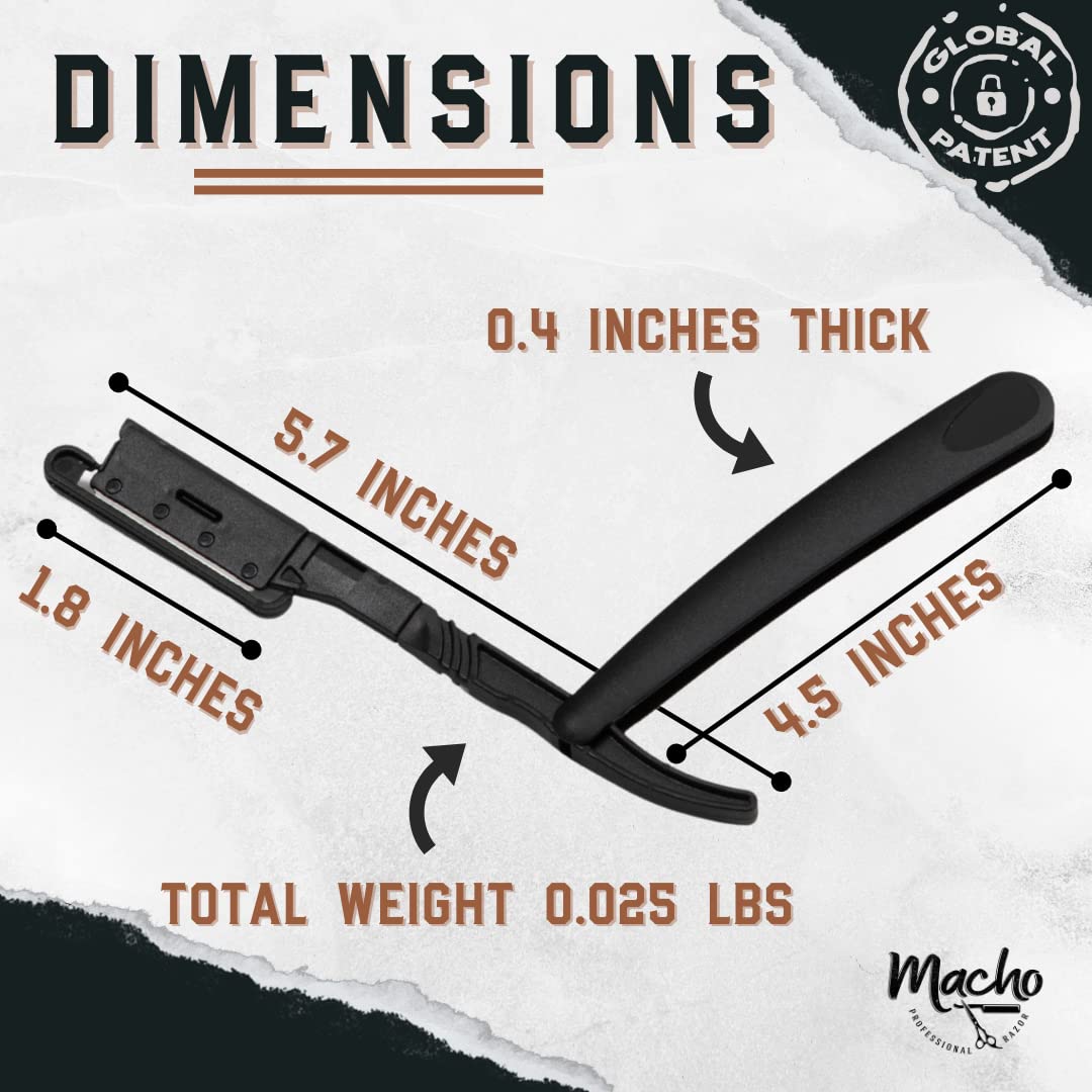 Professional Straight Razors for Men - Blade Holder with 100 Disposable ...