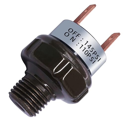 mankk Air Pressure Switch 110-145 PSI Thread 1/4"NPT 24V 12V DC Air ...