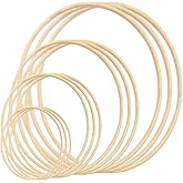 Amazon.com: Sntieecr 12 Pieces 6 Sizes Wooden Bamboo Floral Hoop Set ...