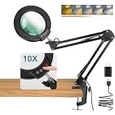 Amazon.com: LANCOSC Magnifying Glass with Light and Stand, 5X 5 Inches ...