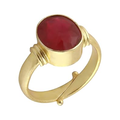 Buy StoneZone Jaipur 7.25 Ratti Natural Certified Ruby Manik Gemstone Panchdhatu Ring for Men ...