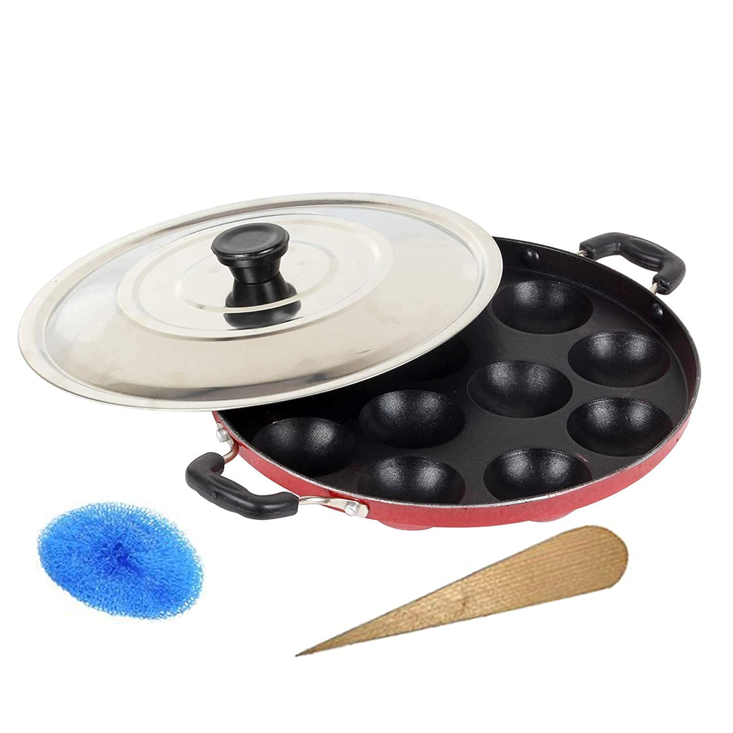 Buy PRISMAXIC Aluminium Non Stick 12 Cavities Non Stick Appam Pan ...