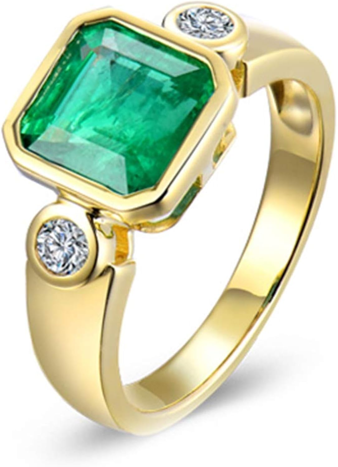 KnSam Damen Ring, Eleganter Quadratischer Smaragd Mit 1,85 Ct Quadrat ...