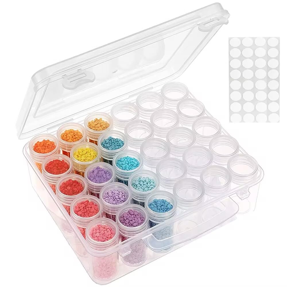 Mpowtech Bead Organizer, 24 Grids Diamond Painting Storage Containers ...