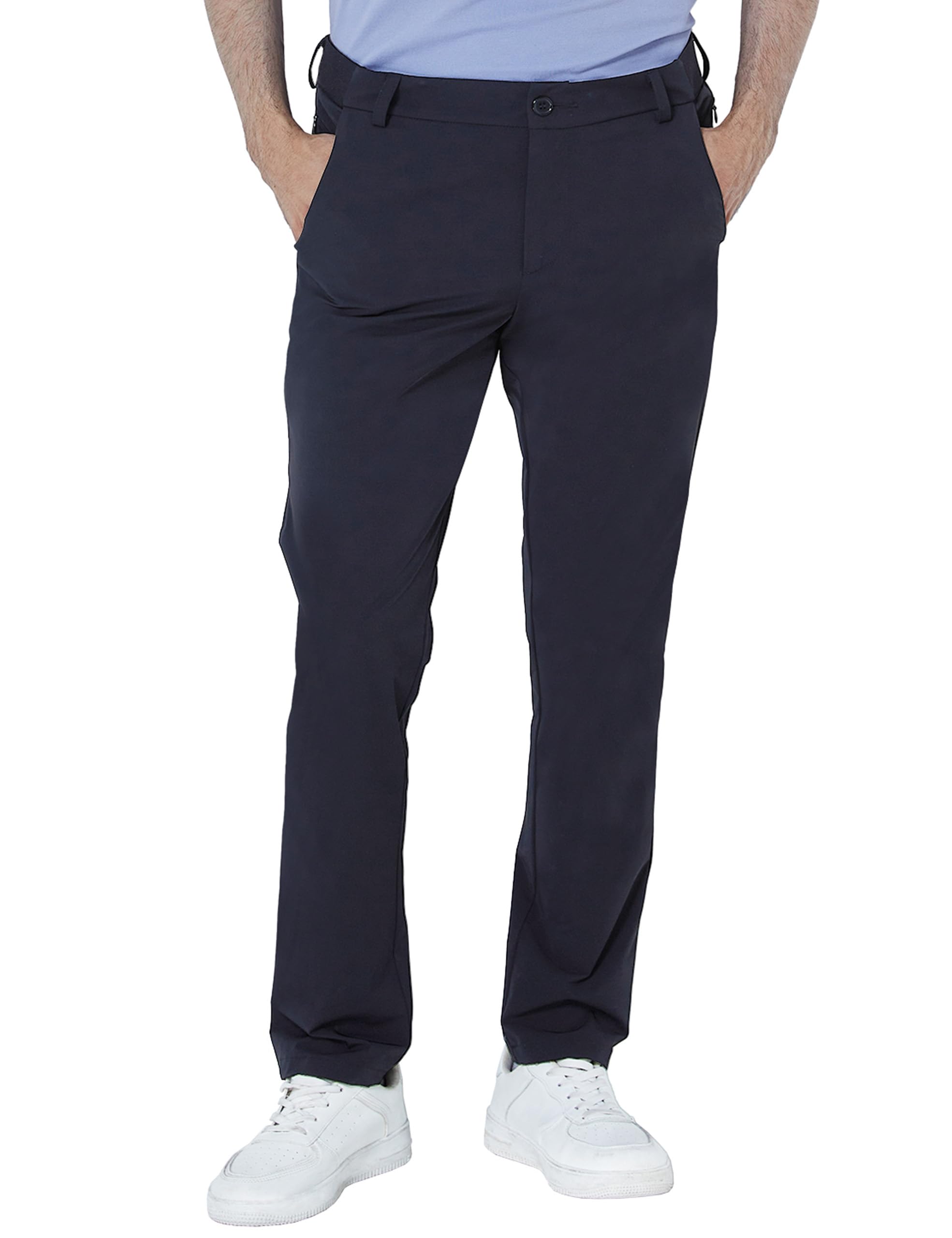 Jommas Men's Navy Blue Golf Pants, Slim-Fit Stretch Joggers, UPF50+ Sun ...
