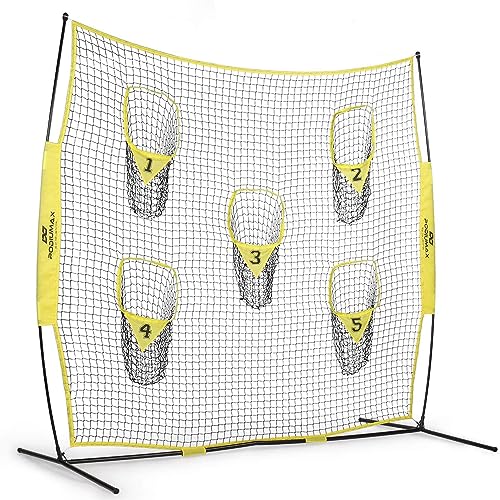 PodiuMax Portable Football Trainer Throwing Net, 8ft x 8ft Knotless Net ...