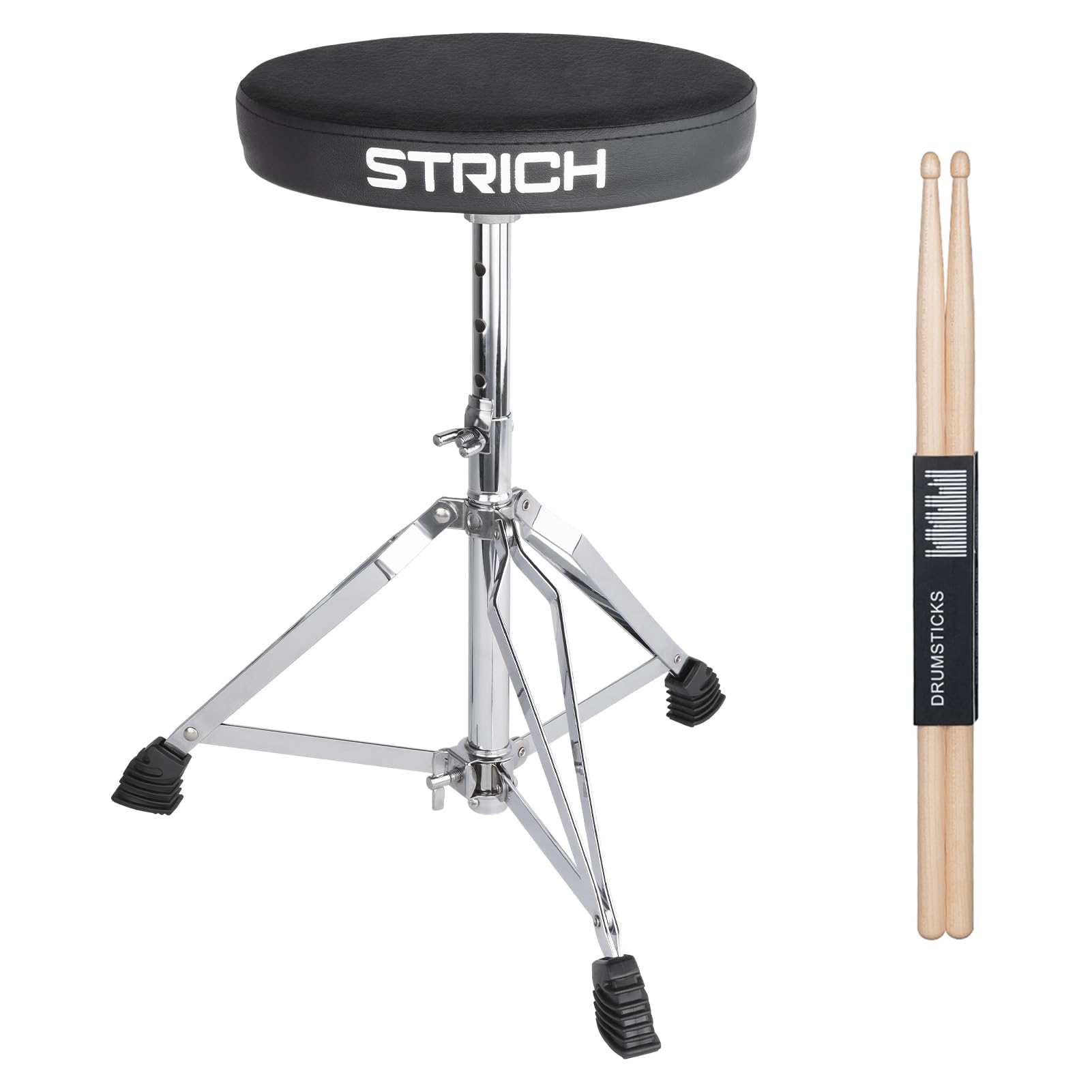 STRICH Drum Stool Set, Padded Seat Height Adjustable Drum Throne with ...