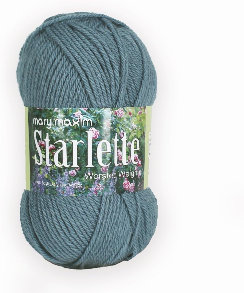 Amazon.com: Mary Maxim Starlette Yarn - Azure - 100% Ultra Soft Premium ...