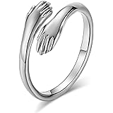 LOVECOM Hug Ring,925 Sterling Silver Hug Rings for Women Girls Silver ...