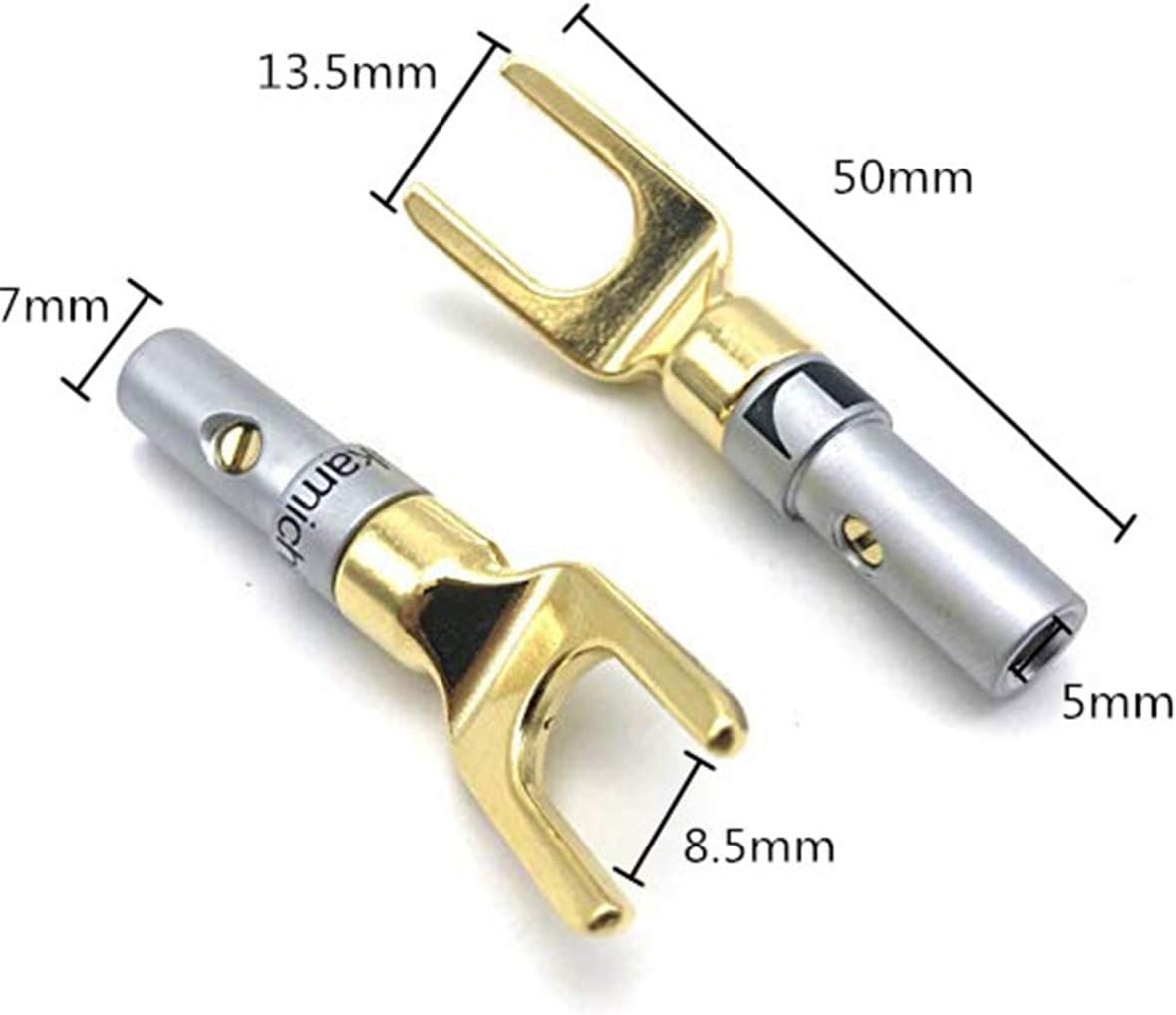 HKSMAN 6 Pcs Y Plug 45 Degree Hi-end Banana to Spade Adapter Plug ...