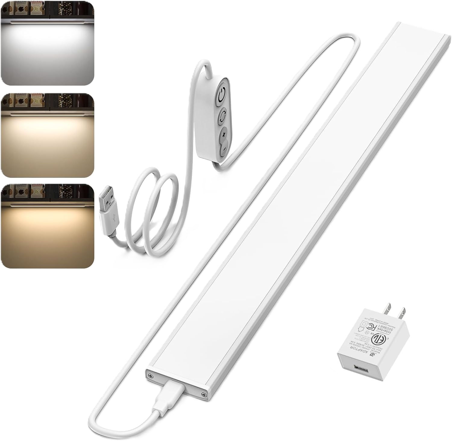 ASOKO Plug-in Under Desk Light, 16Inch LED Workbench Lights with Super ...