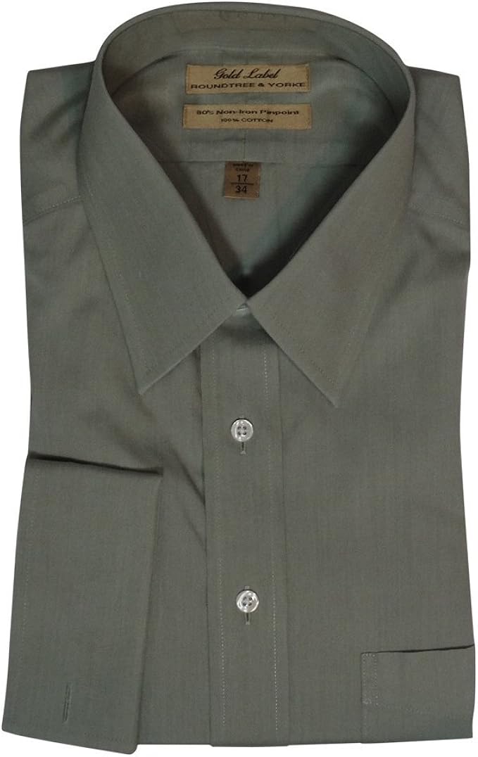 Roundtree & Yorke Gold Label Oxford Shirt (17/34, Fatigue) at Amazon ...