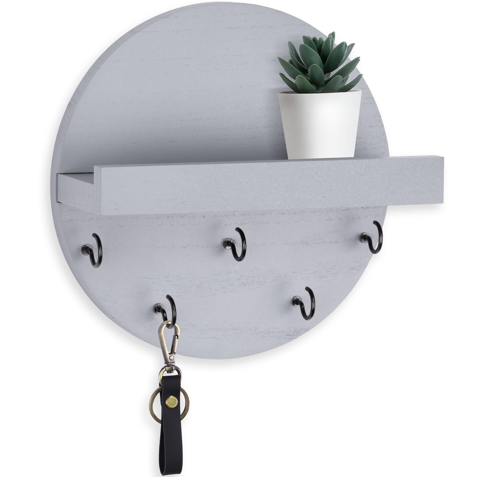 Lwenki Key Holder for Wall – Decorative Key Hook Shelf for Entryway ...