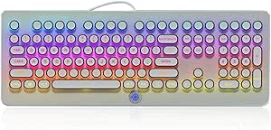 Amazon.com: MK9 RGB Mechanical Keyboard RGB Retro Gaming Keyboard-Blue ...