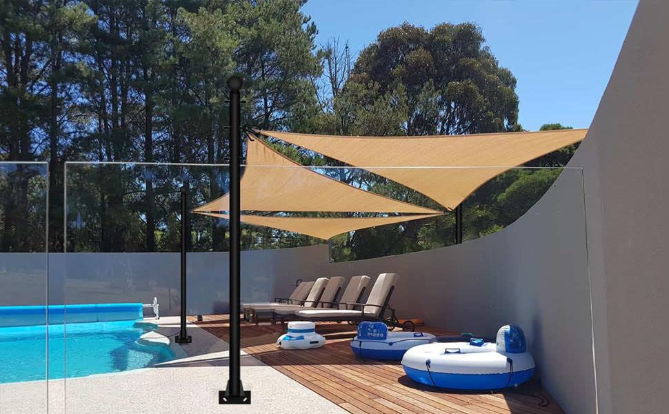 Outdoor Ground Posts For Shade Sails 2 Pack Heavy Duty 10ft Shade Sail ...