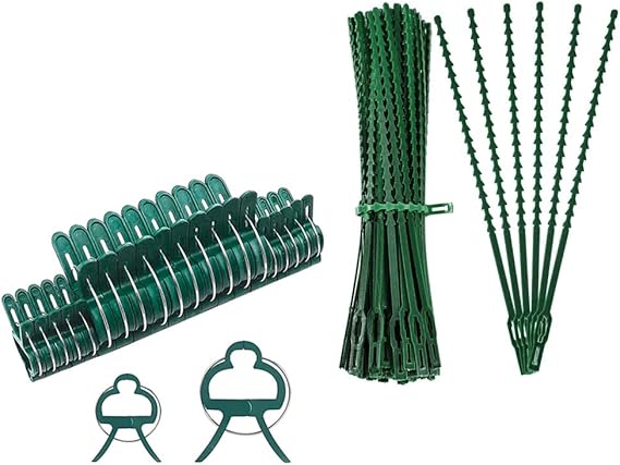 Plant Support Clip Ties, 20 PCS Plant Clip &60 PC Twist Ties for ...