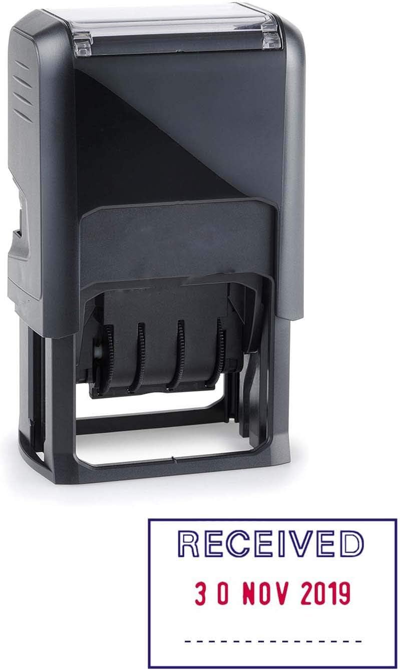 Received Dater Rubber Stamp Blue Text,Date in Red Printy Textplate ...