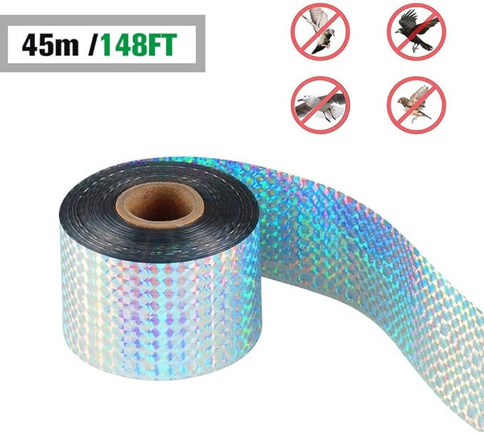 Pawaca Bird Repellent Scare Tape, Thickened Waterproof Deterrent ...