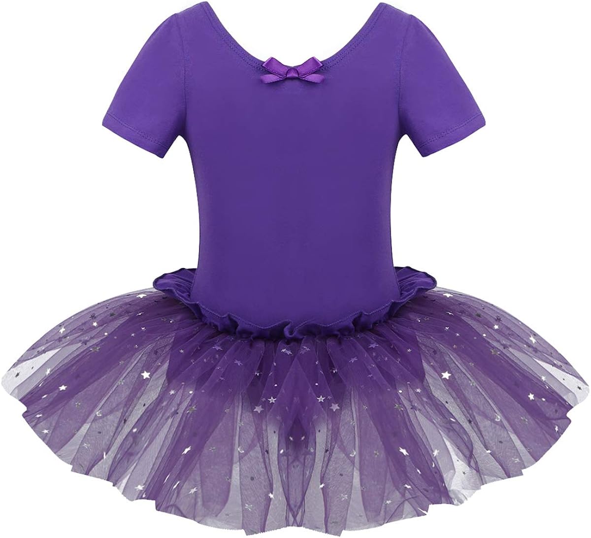 YiZYiF Kids Girls Princess Sparkly Sequins Short Sleeve Tutu Skirted ...