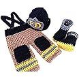 Amazon.com: Pinbo Baby Photography Prop Crochet Knitted Firefighter ...