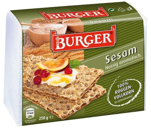 Burger Knäcke Sesam, 12er Pack (12 x 250 g Packung): Amazon.de ...