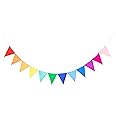Amazon.com: LOVENJOY Pre-Assembled Rainbow Banner Buntings, Felt Fabric ...