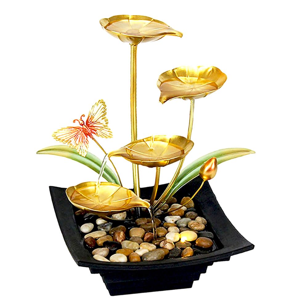 Waterfall Fountain Indoor,3 Tier Metal Waterfall Fountains USB Powered ...