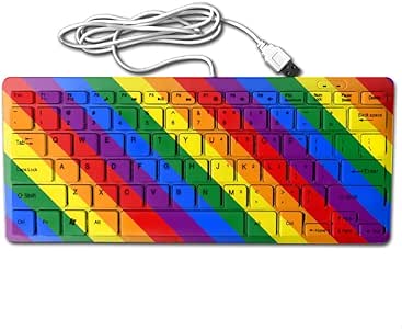 Liweiger LGBT Rainbow Gay Pride Flag Designed Mini Keyboard USB Wired ...