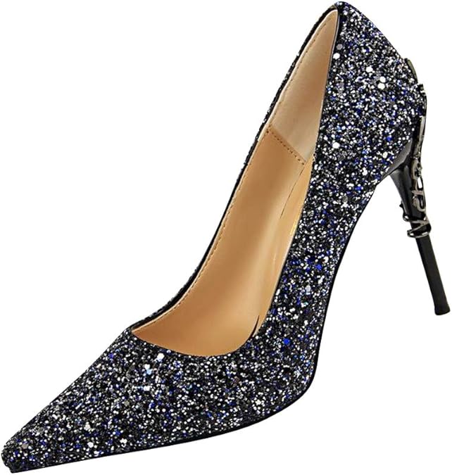 Damen Funkeln Spitz High Heel Stiletto Frauen Party Abiball Clubbing ...