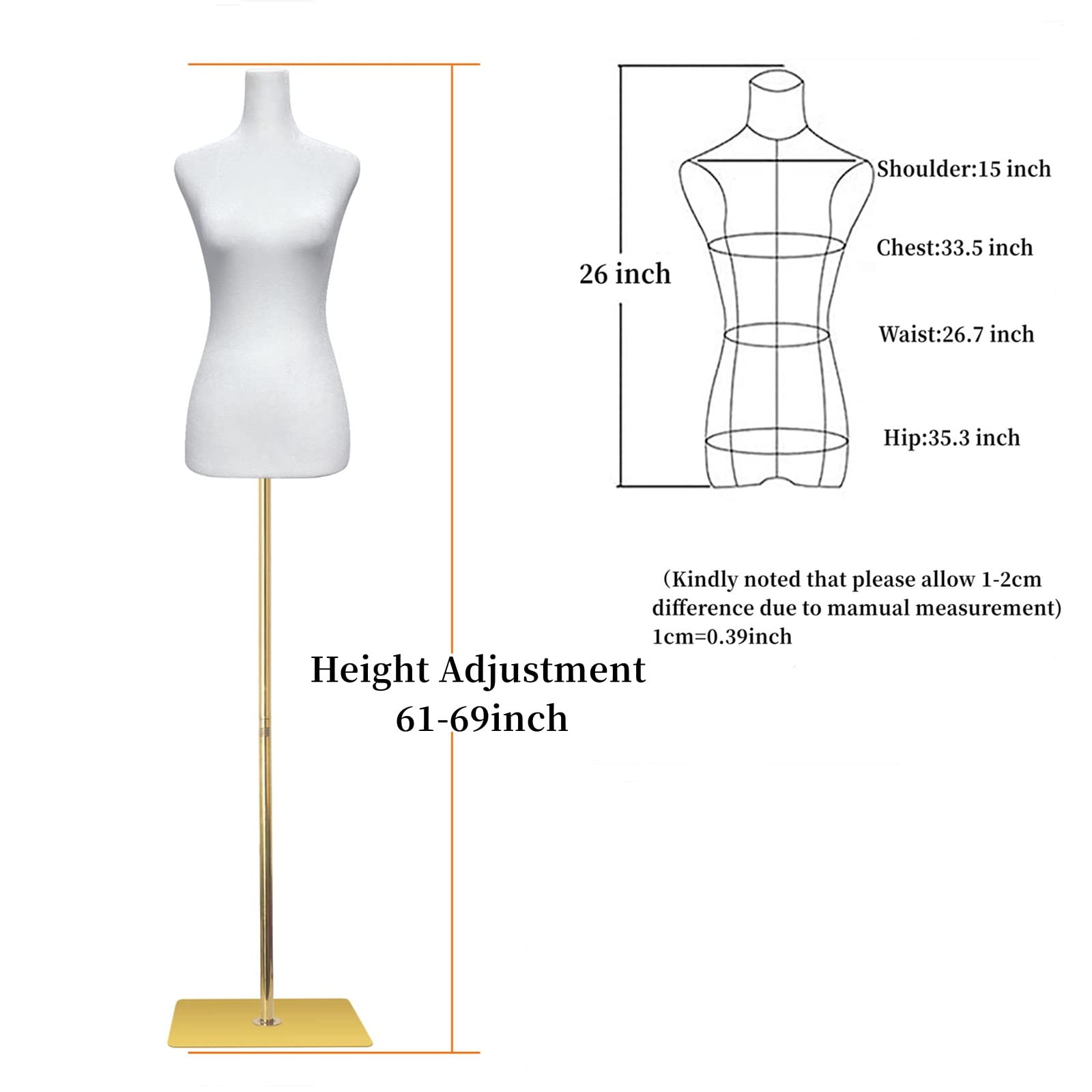 Mua Female Dress Form Mannequin Torso,Height Adjustable Mannequin Stand ...