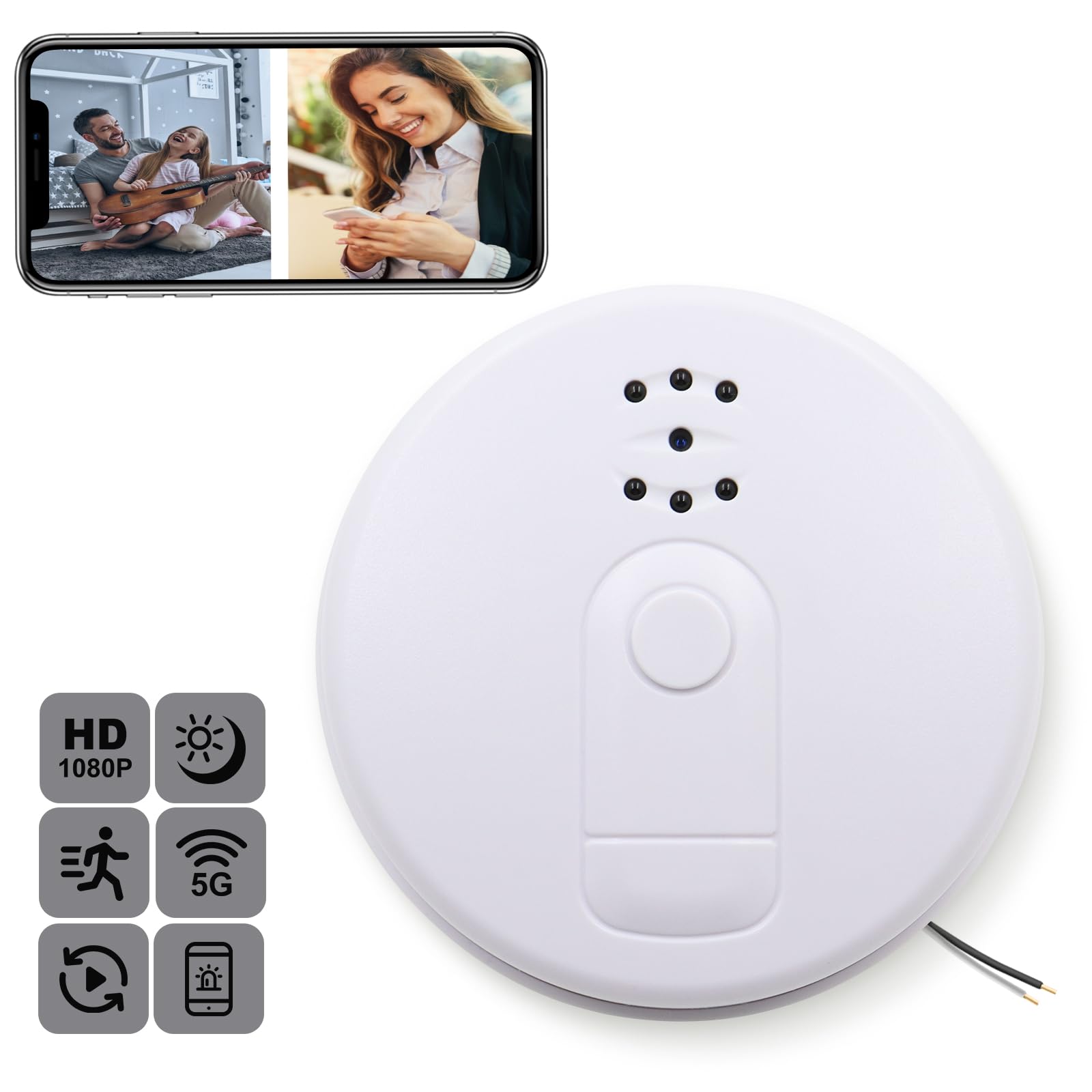 ZXWDDP 2024 New WiFi Hidden Camera Detector with Smoke Detector Nanny ...