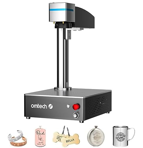 OMTech 50W Fiber Laser Engraver Cutter, LightBurn Compatible Laser Marking Machine with Red Dot ...