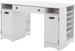 Amazon.com: South Shore Artwork Craft Table with Storage-Pure White ...
