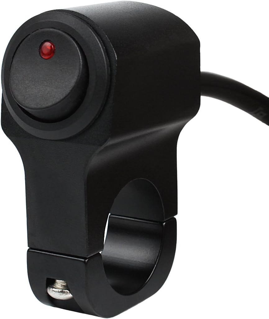 Larcele 12V Motorcycle Handlebar Switch,Black SBKG-01(10A with ...