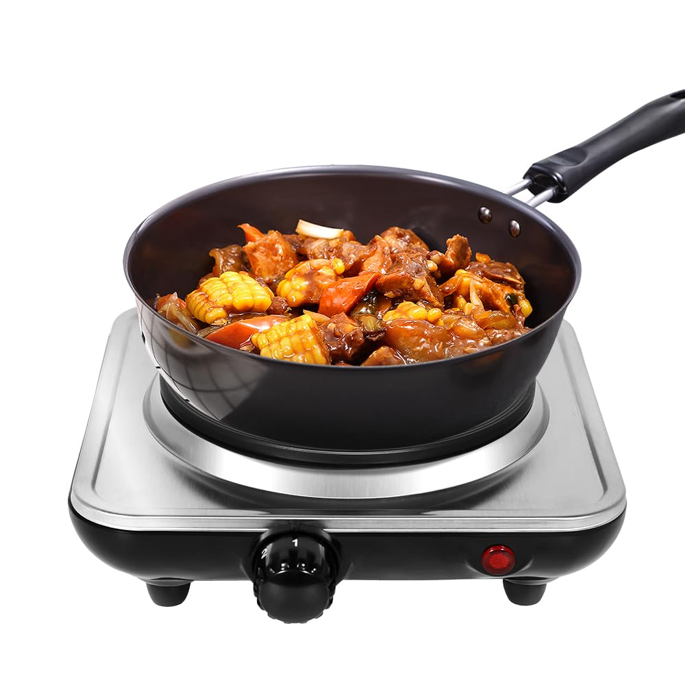 Uten Electric Countertop Single Burner, 1000W Cooktop with 8.26 Inch ...