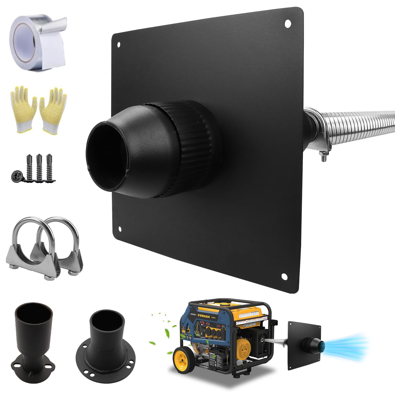 Generator Exhaust Extension Silencer Kit with Insulated Through-Wall ...